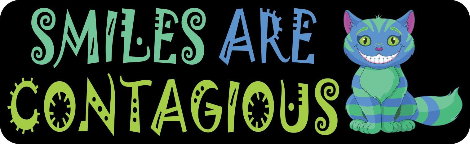 10in x 3in Smiles Are Contagious Bumper Sticker - Walmart.com