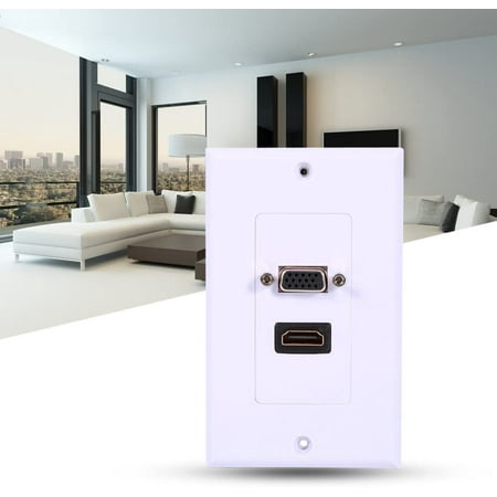 Bmatwk Female HDMI VGA Wall Plate, Pass Through Wall Outlet Video ...