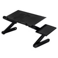360-Degree Rotation Portable Folding Table with Fan & Mouse, Black ...