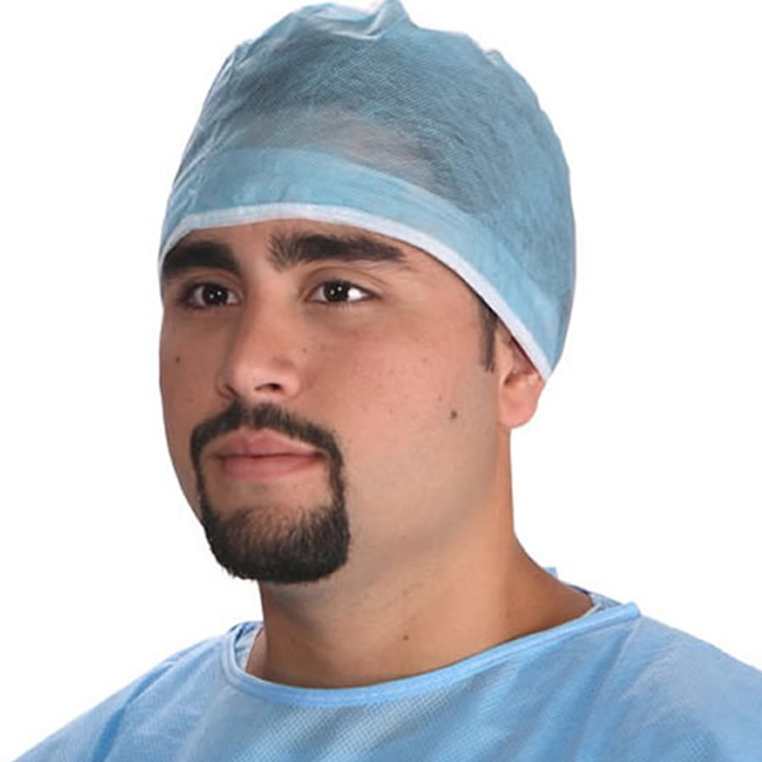 100 Disposable Surgeon Surgical Dental Scrub Cap Hat Blue Non Vent ...