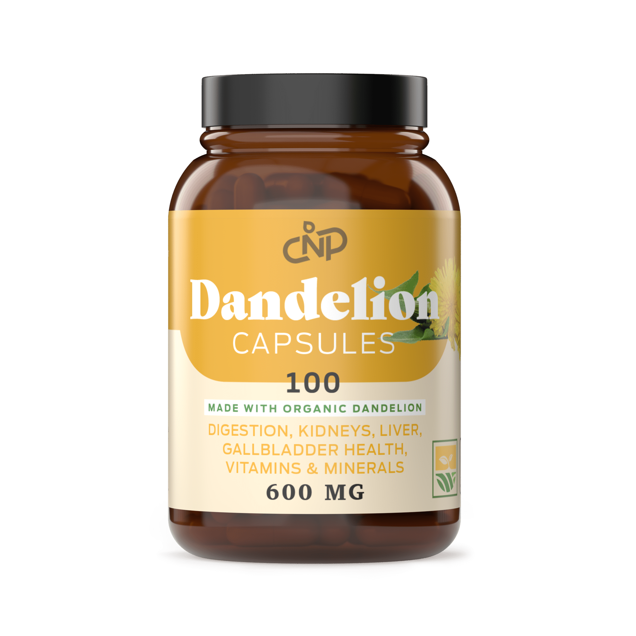 Buy Organic Dandelion Root Capsules - 600mg Capsules 100 Pills Pure ...