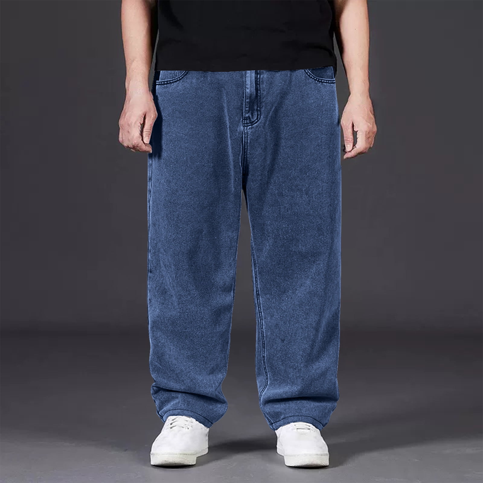 Click here for Asjyhkr Mens Jean Pants Wide Leg Elastic Waist Vac... prices