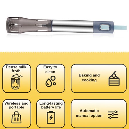 Small Electric Milk Frother Steel Egg Milk Frother Handheld Battery ...