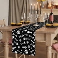 Cartoon Coastal Burlap Cotton Table Runner 13x90 Inches Long, Black ...