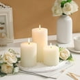 3x6 Inch White Pillar Candles - Set of 3, Hand-Poured Unscented, Long ...
