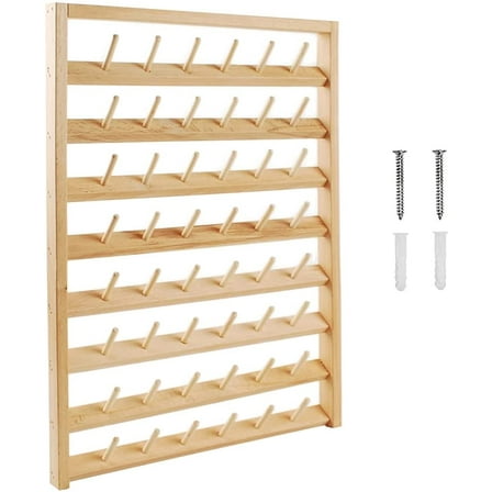 Wall Hanging Spool Rack Wood Durable Organizer Braiding Rack Strings ...