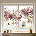 Static Cling Window Stickers Reusable Translucent Film Floral Design No ...