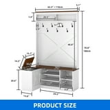 Dextrus Corner Coat Rack with 7 Hooks& Bottom Shoe Cabinet, L Shape ...