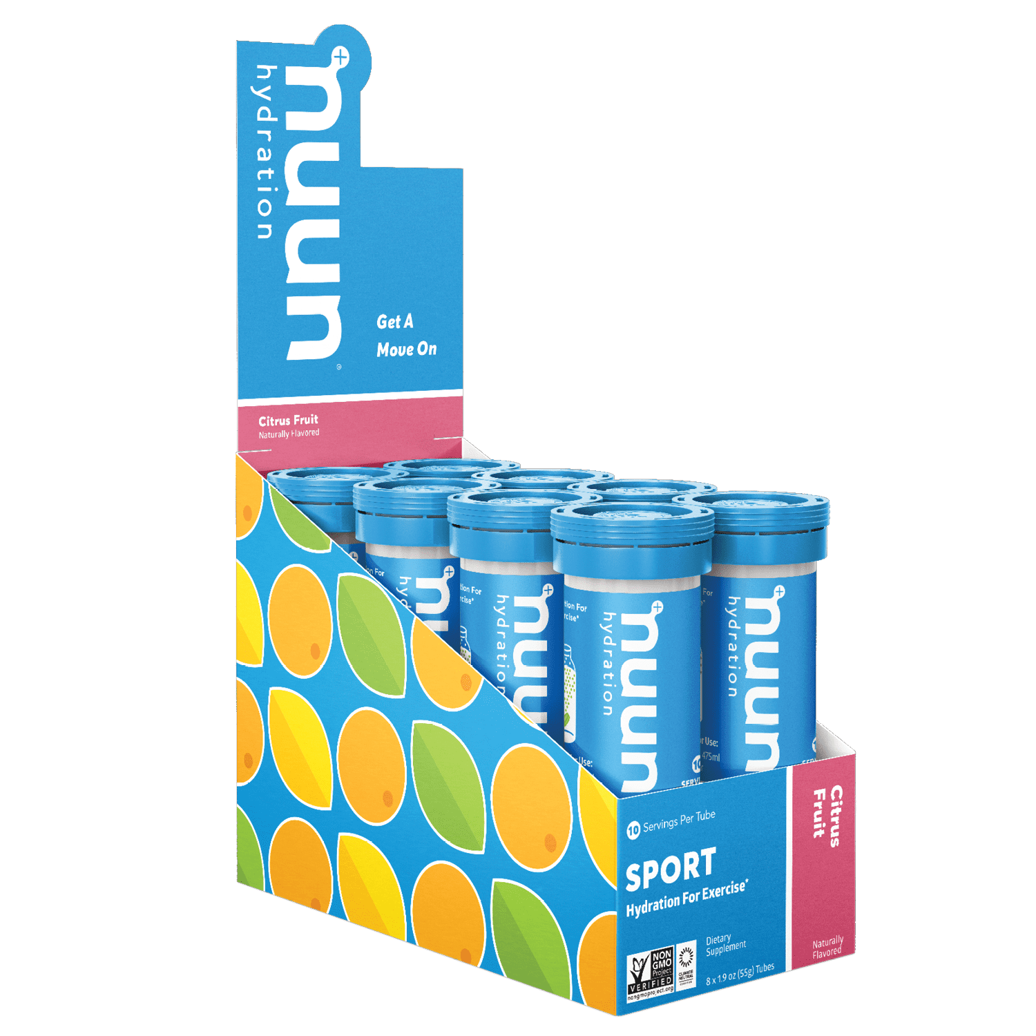 Nuun Sport Electrolyte Tablets for Proactive Hydration, Citrus Fruit, 8 ...