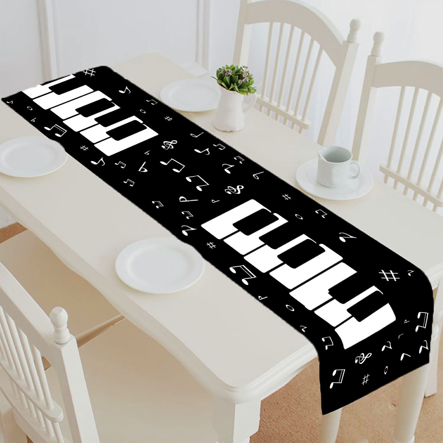 ABPHQTO Music Icon With Piano And Musical Notes Table Runner Placemat ...