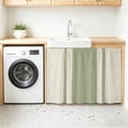 Abstract Gray Green Color Block Cabinet Curtains 28" W x 35" L Vintage ...