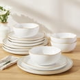 Dinnerware Set for 4, Ceramic Dish Set, Plate and Bowl Set, Microwave ...