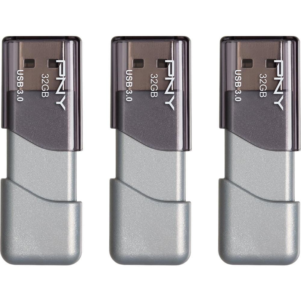 PNY 32GB Turbo Attaché 3 USB 3.0 Flash Drive 3-Pack - Walmart.com ...