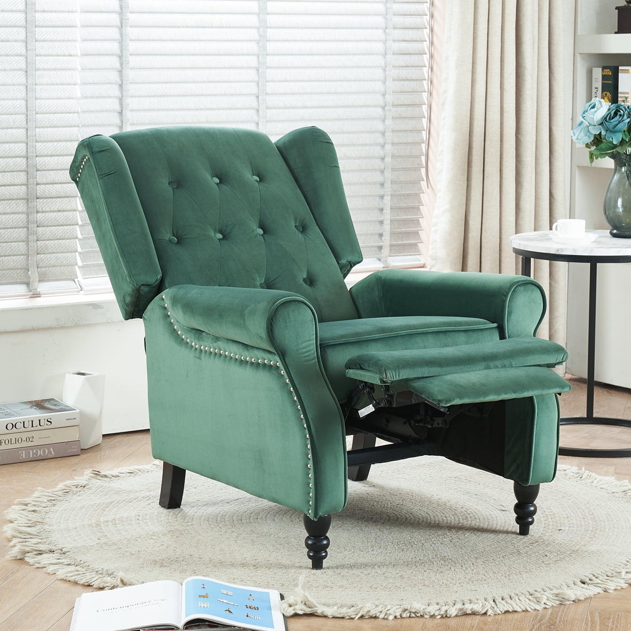 Recliner Chair Lying for Rest Velvet Composite Materials Ergonomic ...