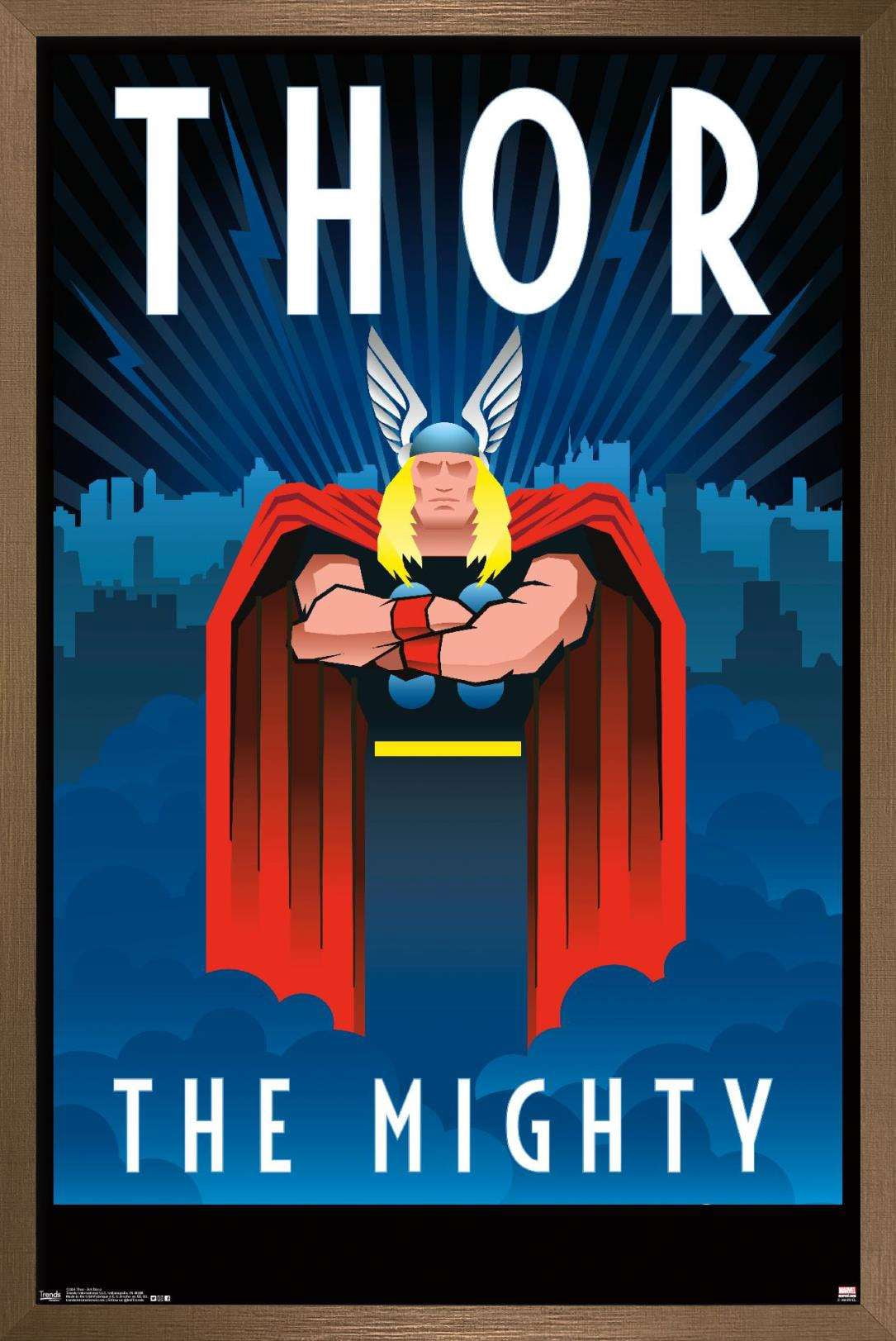 Marvel Comics - Thor - Art Deco Wall Poster, 22.375" x 34", Framed ...