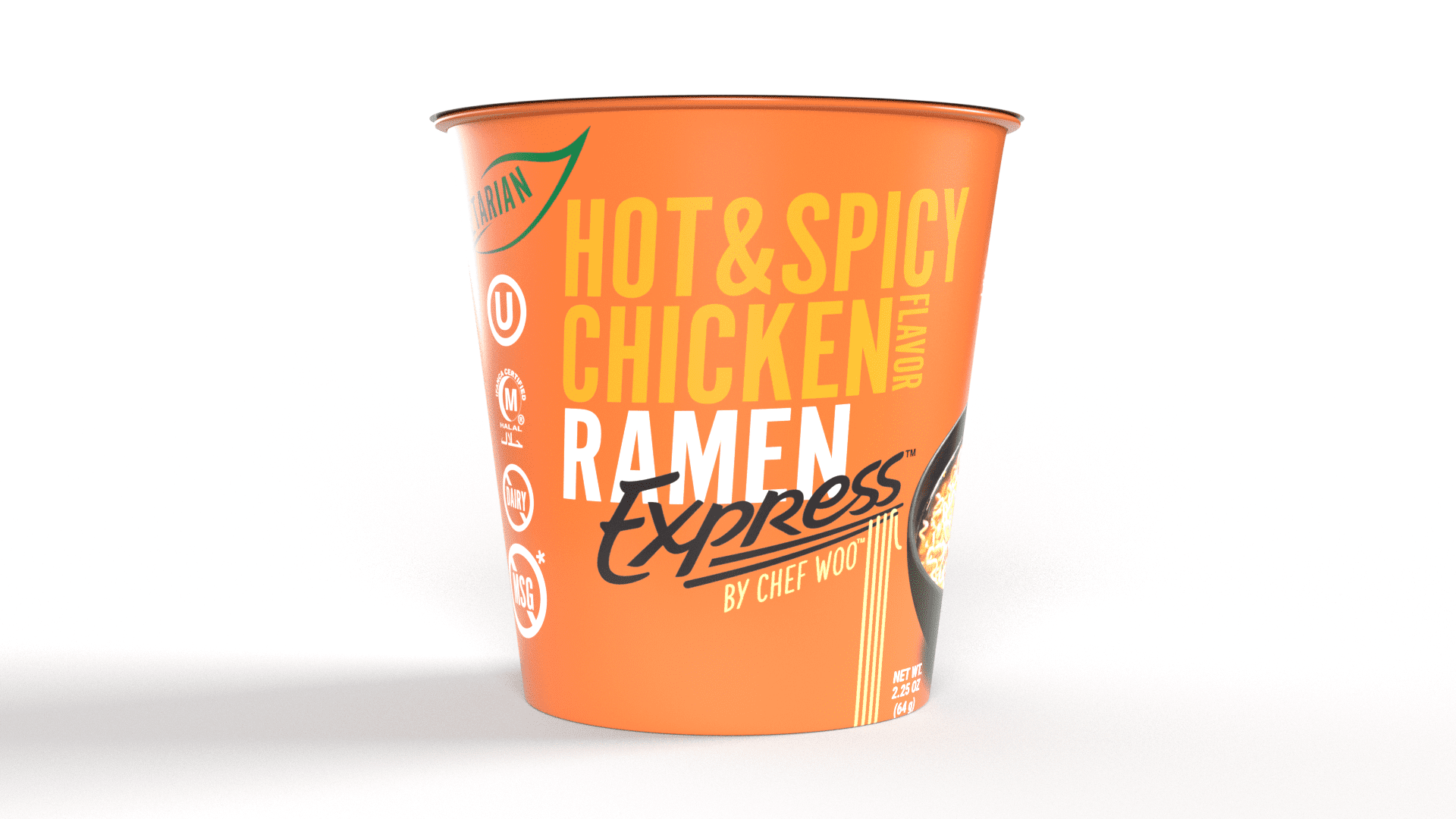 Ramen Express by Chef Woo Hot and Spicy Chicken Flavored Ramen Noodles ...
