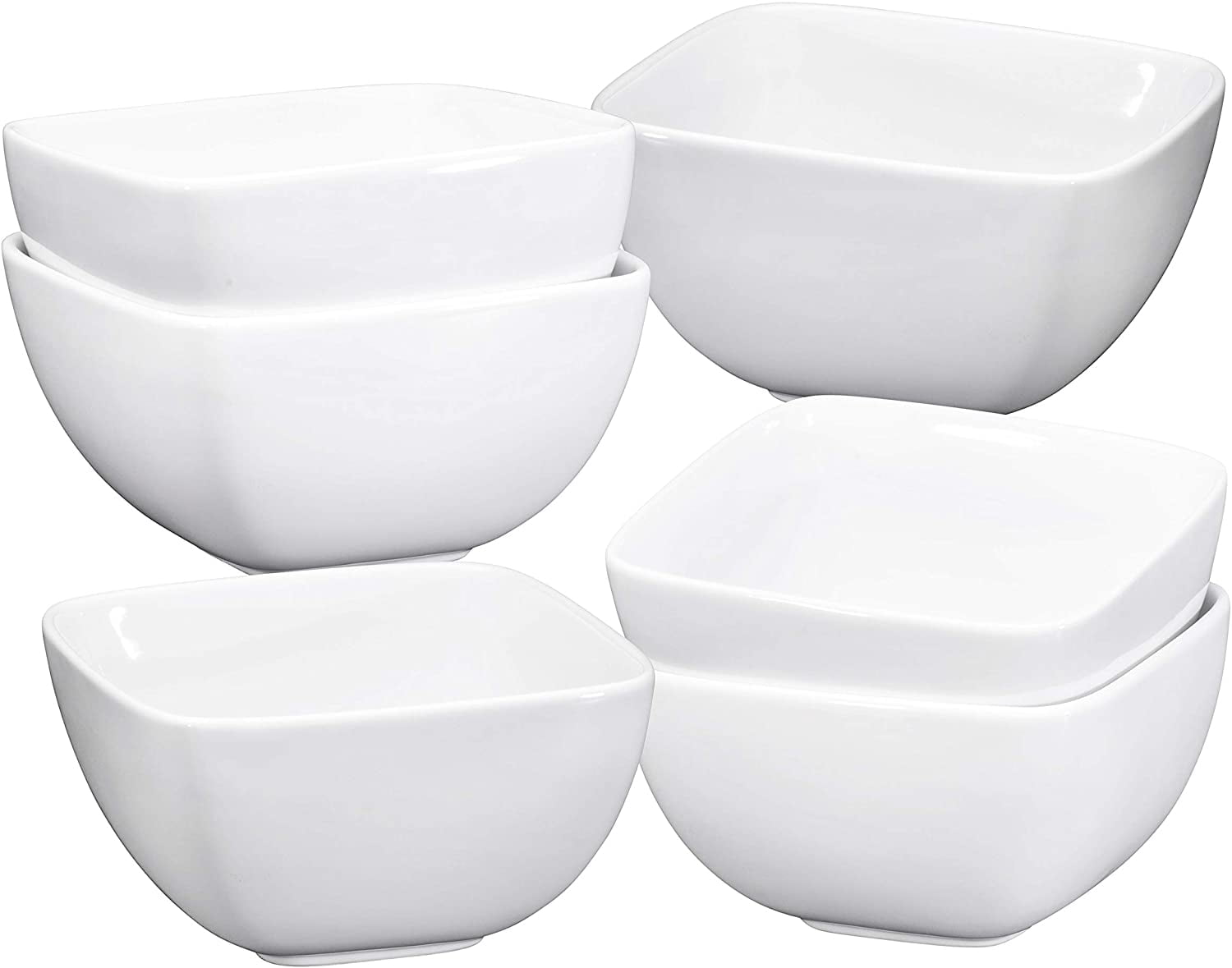Bruntmor Large Porcelain Square Bowls - 26 Oz Durable Non-Toxic Ceramic ...