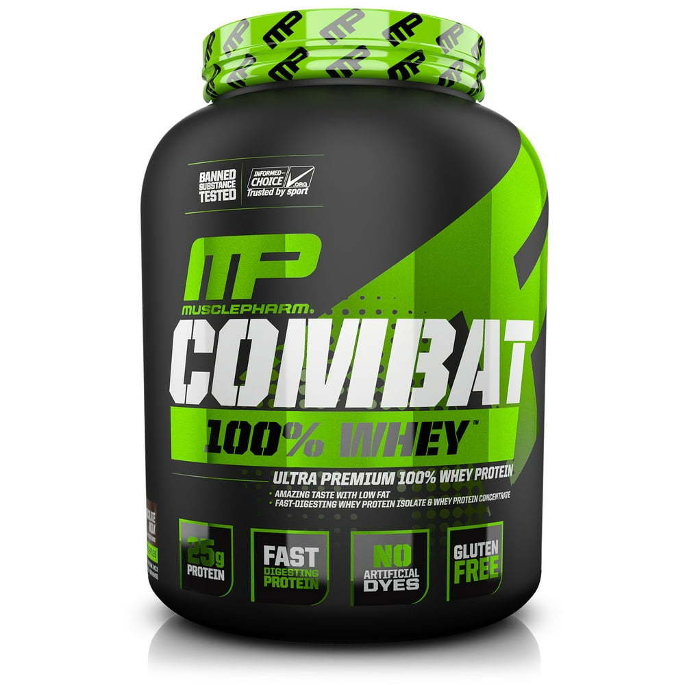 Musclepharm Combat 100% Whey Protein Powder, Chocolate, 25g Protein, 5 ...