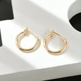 Brass Hoop Earrings Nickel Free Ring Real 18K Gold Plated 15x2mm Pin: 0 ...