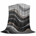 Abstract Fluid Art Fleece Throw Blanket Retro Black Gradient Oil ...