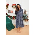 HEARTNICE Full Length Hooded Fleece Bath Robe, Womens Thick Warm Plush Bathrobe (Dark Grey, XXL ...