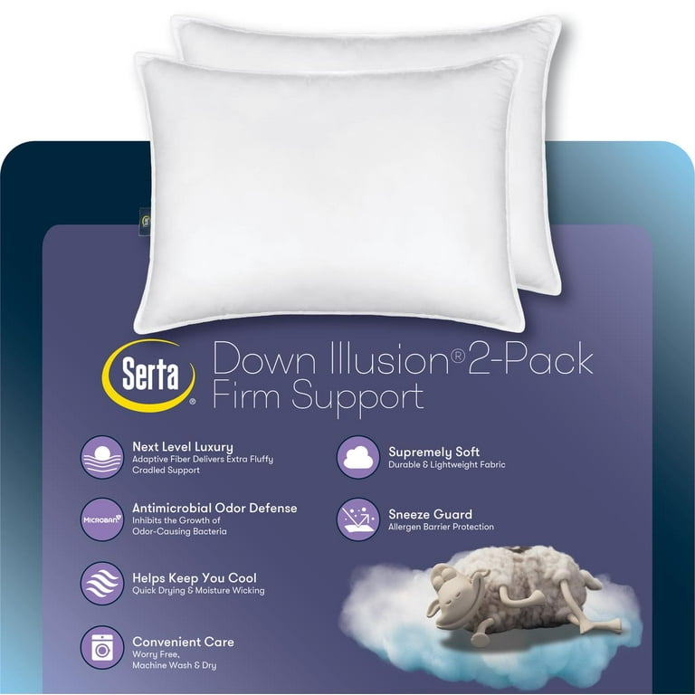 Serta Perfect Sleeper White Comfort-Knit Jumbo Pillow,
