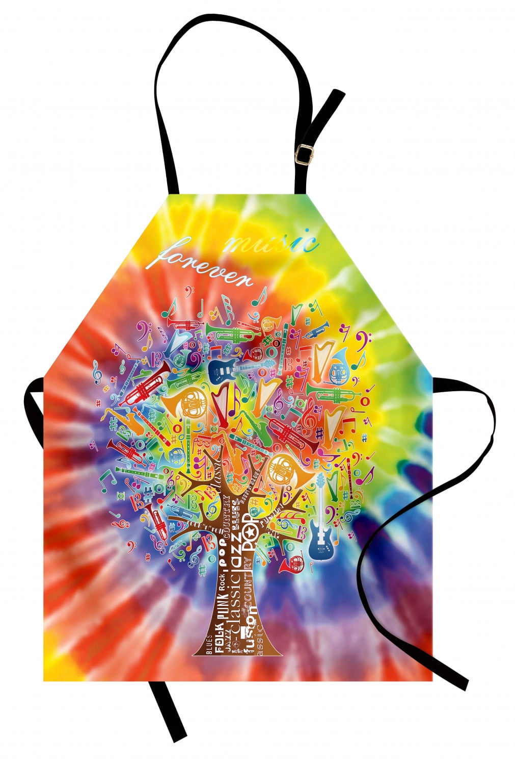 Tree Apron Tree with Various Instruments Musical Notes Music Genres ...