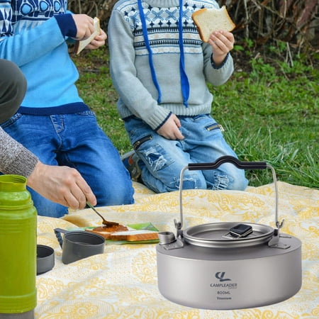 Camping Kettle Camp Tea Coffee Pot Titanium 800ml Outdoor Hiking Gear ...