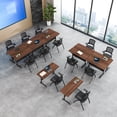 4-Pack Folding Conference Room Table with Wheels, Mobile Modular ...