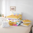 Catabedysis Waffle Print 7pcs Queen Bedding,Watercolor Drip Initial U ...