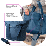 FITKICKS Hideaway Packable Duffle Travel Tote Bag Shoulder Purse, Blue ...