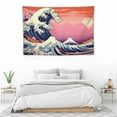 Chilfamy The Great Wave Tapestry Ocean Wave Wall Tapestry Cherry ...