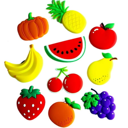 TILIYHELLO 10 Pack Cute Cartoon Fruit Shaped Fridge Magnets for ...