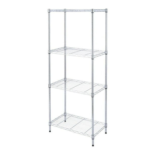 Mainstays 4-Tier Wire Shelving Unit, Metal Storage Rack, Adjustable ...