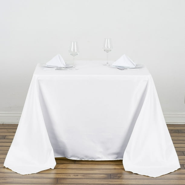 Efavormart 90" WHITE Wholesale Linens Polyester Square Linen Tablecloth ...