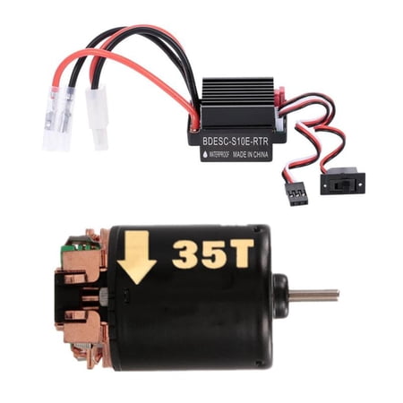 35T 540 Electric Motor (Brushed) + ESC 60A 2-3S for 1:10 Scale RC Rock ...