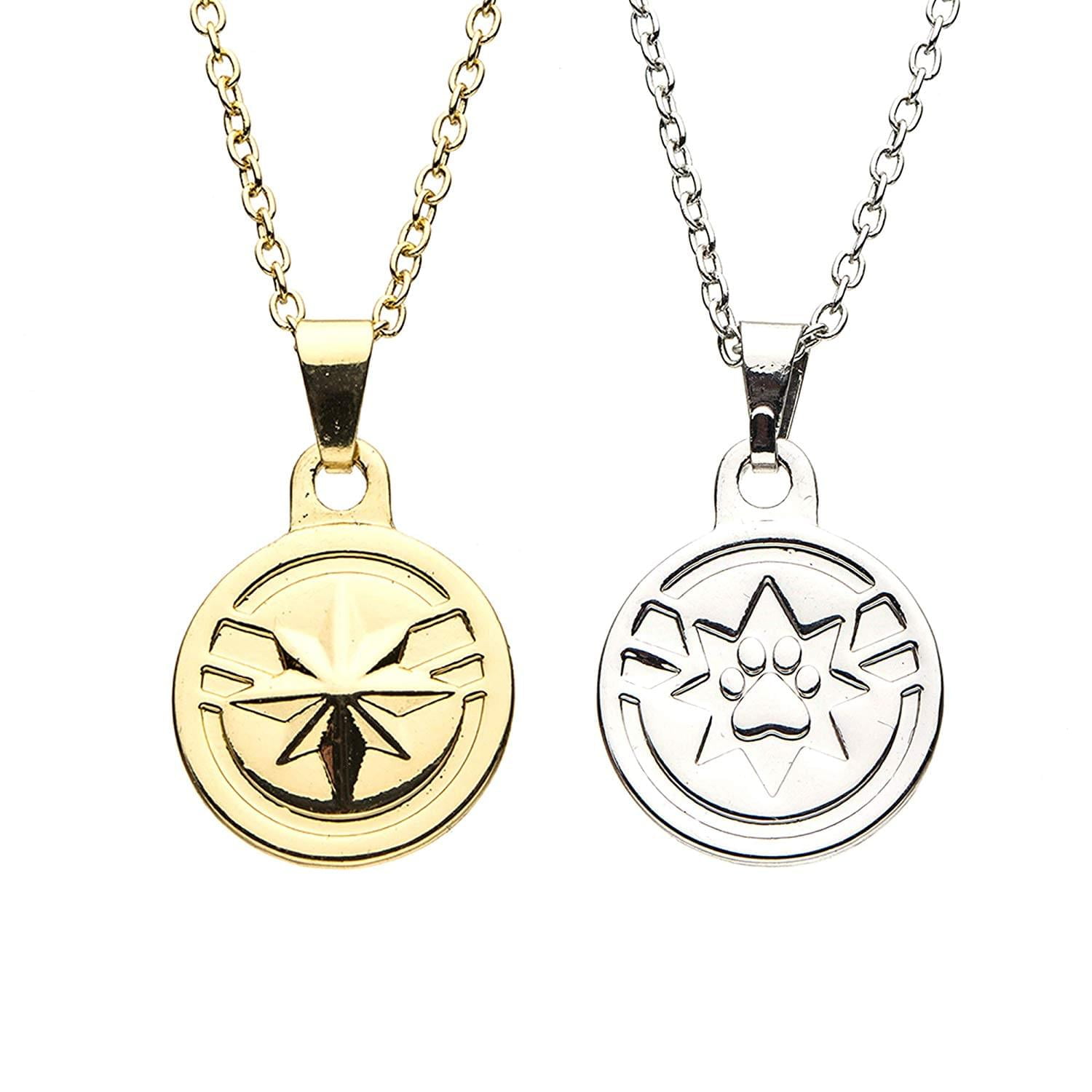 Marvel Captain Marvel & Goose BFF Pendant Necklace Set - Walmart.com
