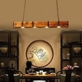 39 inch Vintage Rust Wood Linear Pendant Light LED Hanging Light ...