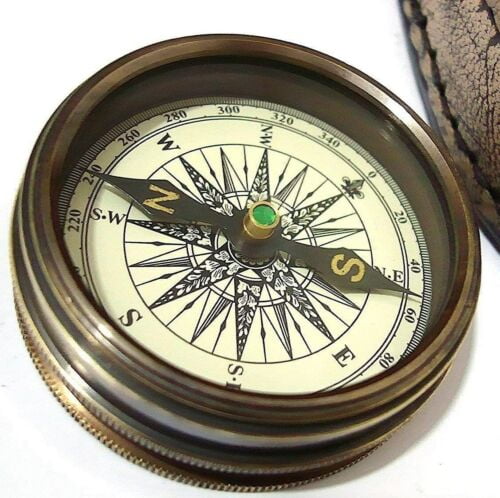 3 inch Robert Frost Poem Brass Compass - Pocket Compass 1885 - Walmart.com