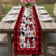 Christmas Table Runner 90 Inches, Snowman Cardinal Red Black Buffalo ...