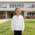 Posijego Kids Girls Button down Shirts White Uniform Tos Long Sleeve ...
