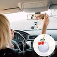 2Pcs Glass Round & Alloy Cherry Pendant Decorations for Car Rearview ...