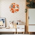 10 Inch Abstract Block Wall Clock, Orange Gray Block White Line Modern ...