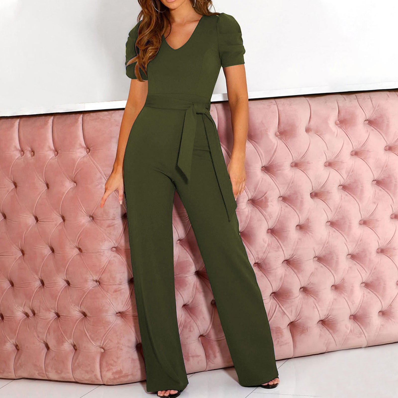 Click here for Leodye Women V-Neck Dressy Casual Jumpsuits Elegan... prices