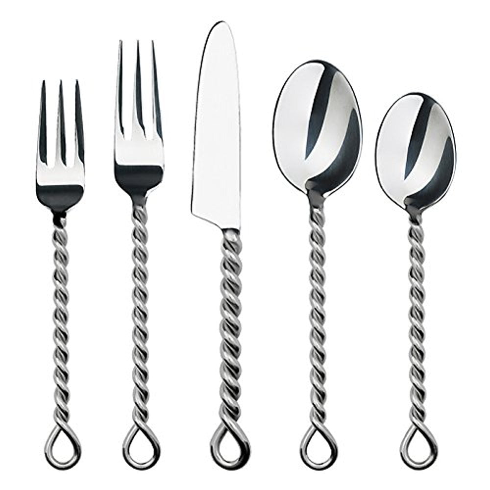 Gourmet Settings (GS) Silver Braid 18/10 Stainless Steel 20pc. Flatware ...
