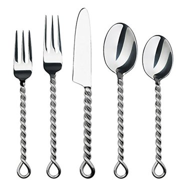 Gourmet Settings Silver Tear 18/10 Stainless 20pc. Flatware Set ...