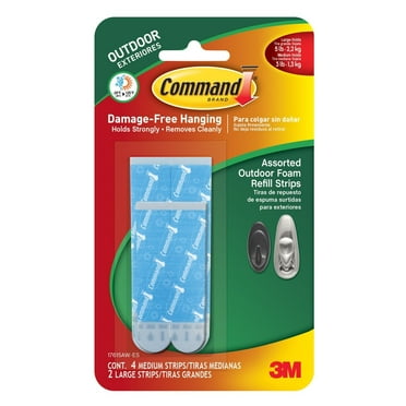 Command Refill Strips, White, Large, 6 Strips/Pack - Walmart.com