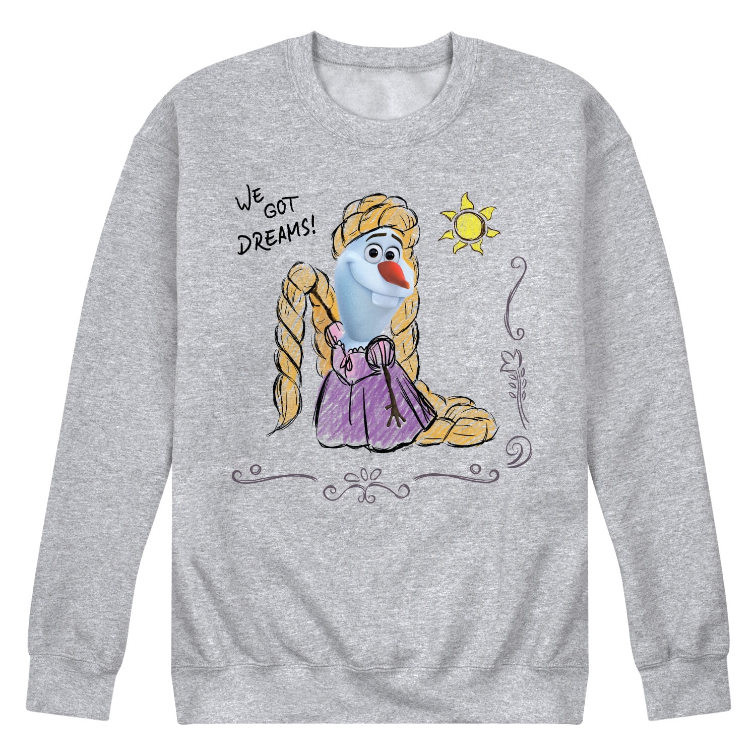Frozen - Olaf Presents - Olaf Tangled - Men's Crew Neck Fleece Pullover ...