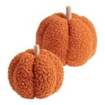 Orange Boucle Fabric Pumpkin Decor Large: 8"Dia. x 8"H Pack of 3 ...