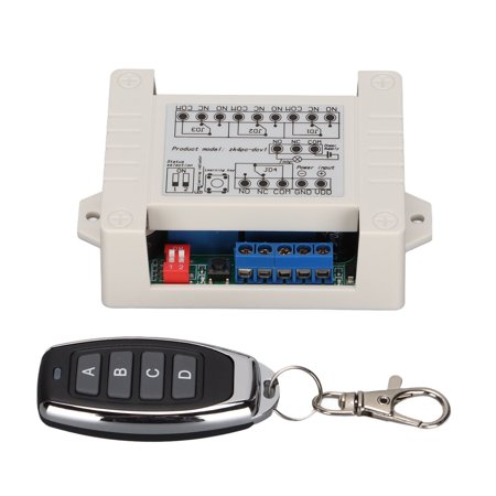 Wireless Remote Relay, 10A Output 433MHz 4 Channel RF Switch Anti ...